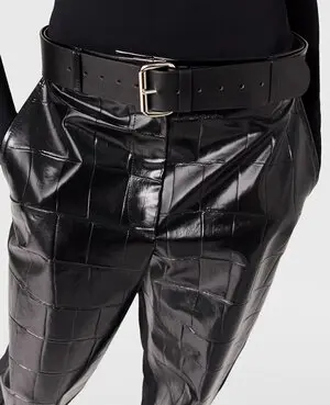 Stella McCartney Crocodile-embossed Straight-leg Pants