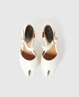 Stella McCartney Elyse Patent Platform Sandals - Ivory
