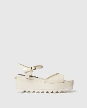 Stella McCartney Elyse Patent Platform Sandals - White