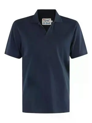 MC2 SAINT BARTH Linen Polo Shirt - Blue