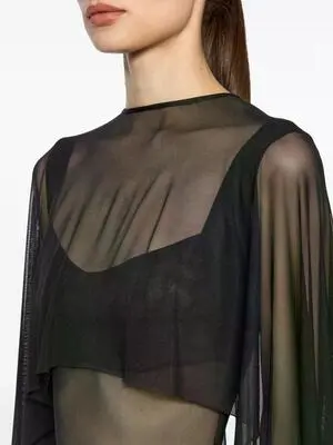 ATU BODY COUTURE Mesh Bodysuit And Cape Set - Black