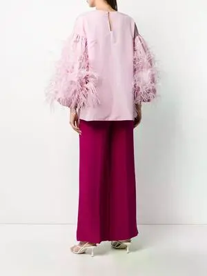 Valentino Garavani Feathered Sleeve Top
