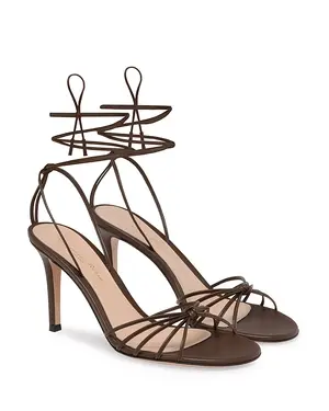 GIANVITO ROSSI Gwyneth 85 Sandals - Brown Leather
