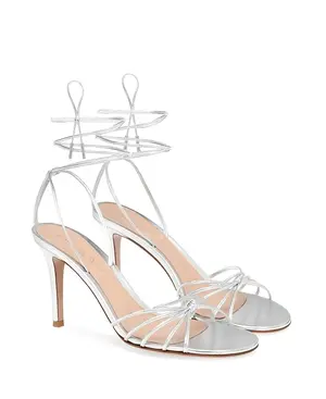 GIANVITO ROSSI Gwyneth 85 Sandals - Silver Nappa