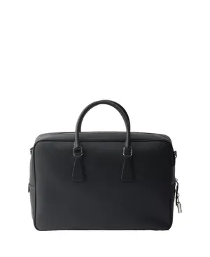 Prada Saffiano Leather Briefcase - Black