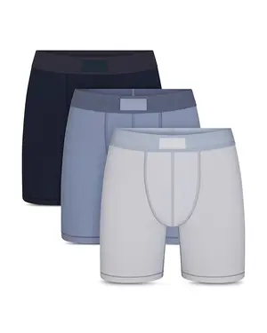 SKIMS Cotton 5 Boxer Briefs, 3 Pack - Blue