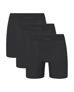 SKIMS Cotton 5 Boxer Briefs, 3 Pack Onyx