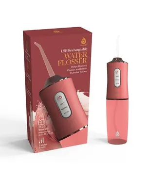 PURSONIC Usb Rechargeable Water Flosser Helps Remove Plaque & Dilute Harmful Toxins - Pink