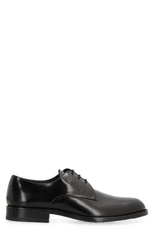 TOD'S Derby Leather Lace-Up Shoes - Black