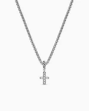 David Yurman Sterling Silver Cross Amulet With Diamonds - Diamond