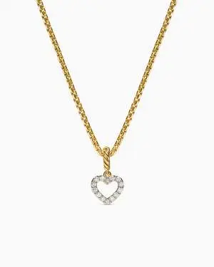 David Yurman 18k Yellow Gold And Open Heart Amulet - Diamond