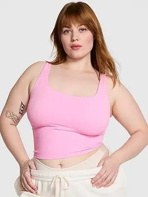 Pink Seamless Strappy Tank Top - Pink