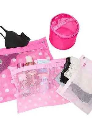 Pink 4-piece Delicates Wash Bag Set