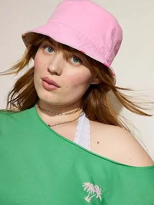 Pink Reversible Floral Bucket Hat - Pink