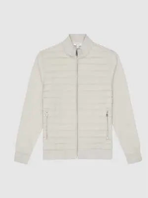 REISS Flintoff Quilted Hybrid Jacket