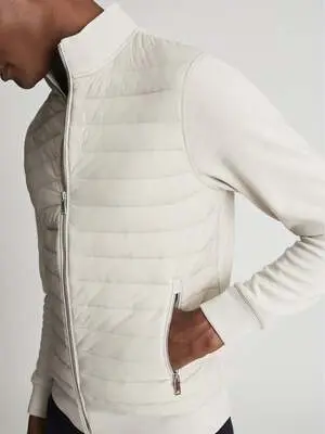 REISS Flintoff Quilted Hybrid Jacket