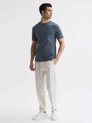 REISS Blessairforce Melange Bless Crew Neck T-shirt - Blue