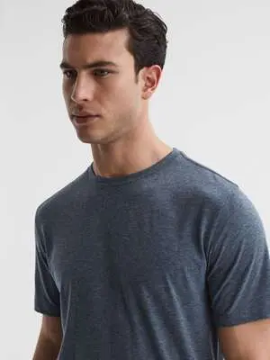 REISS Blessairforce Melange Bless Crew Neck T-shirt - Blue