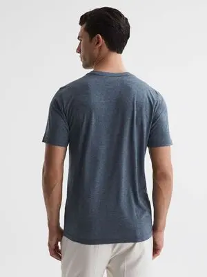 REISS Blessairforce Melange Bless Crew Neck T-shirt - Blue