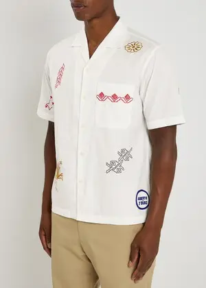 Universal Works Minari Embroidered Cotton-poplin Shirt