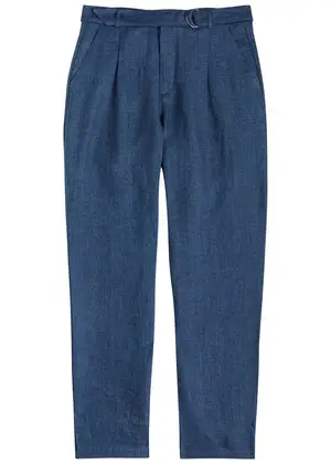 Oliver Peoples Belted Linen Trousers