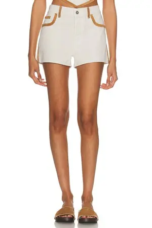 Miu Miu Contrast Stitching Shorts For Women