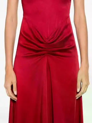 Victoria Beckham Draped Satin Midi Dress - Red