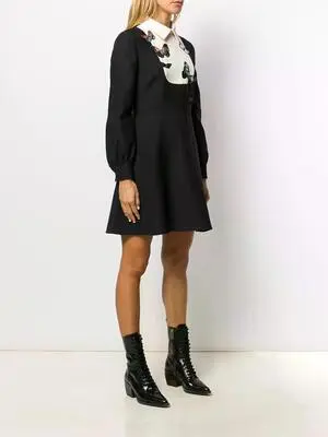 Valentino Garavani Embroidered Butterfly Flared Dress