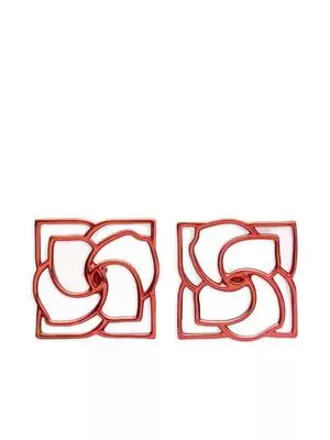 Magda Butrym Square Logo Earrings - Red