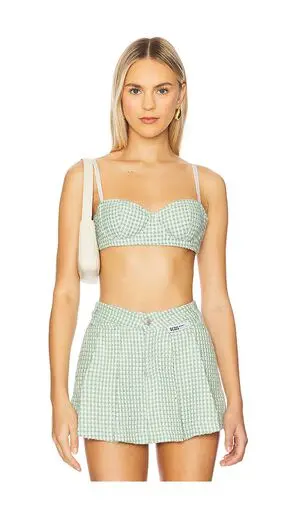 Gcds Tweed Bra In Sage - Light Green