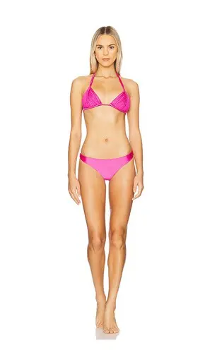 PQ Basic Ruched Bikini Bottom - Cosmo Pink