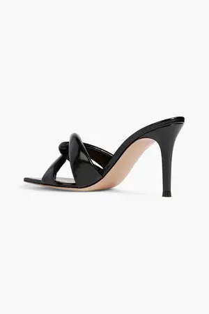 GIANVITO ROSSI Amour Twisted Patent-leather Mules - Black