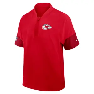 Nike Kansas City Chiefs Sideline Coach Nfl 1/2-zip Short-sleeve Jacket - Red