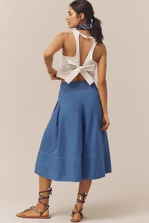 PILCRO Pleated Skirty Culotte Pants