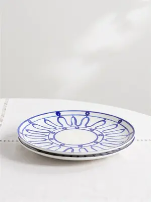 Themis Z Kyma Painted Porcelain Dessert Plate - Blue