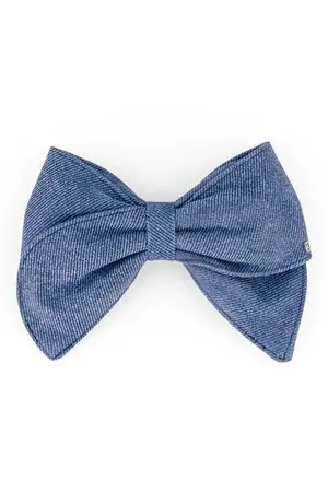 Alexandre De Paris Allure Rayures Bow Barrette - Blue