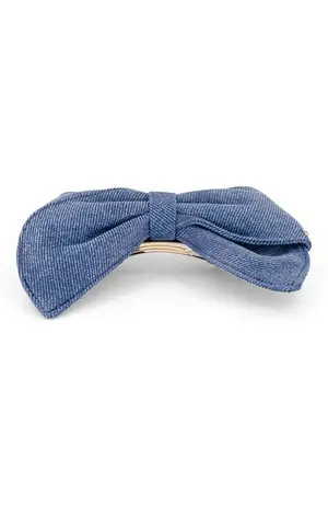 Alexandre De Paris Allure Rayures Bow Barrette - Blue