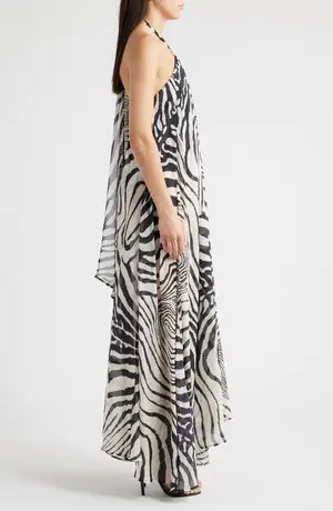 DELFI COLLECTIVE Isla Print Halter Silk Maxi Dress