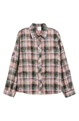 NIKKI LUND Paris Patch Plaid Shirt