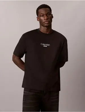 Calvin Klein Ckj Logo Graphic Relaxed T-shirt - Black