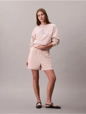Calvin Klein Monologo French Terry Relaxed Sweatshirt - Buff Beige