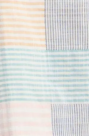 Barbour Oakshore Patchwork Print Short Sleeve Slub Cotton Button-up Shirt