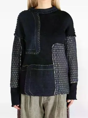 COMMUNS Patchwork Long-sleeve Sweater
