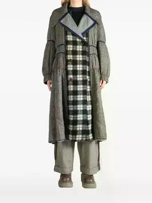 COMMUNS Checked Wool Overcoat