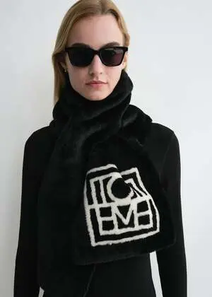 TOTEME Monogram Shearling Scarf