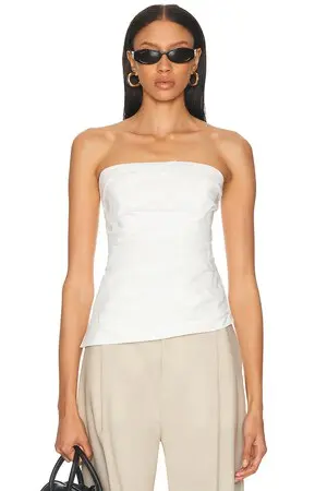 Jonathan Simkhai Emerson Ruched Bustier Top