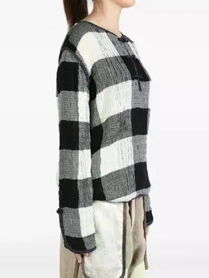 COMMUNS Plaid Long-sleeve Top