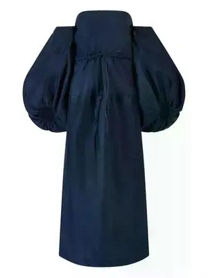 Rosie Assoulin Balloon-sleeve Midi Dress - Blue