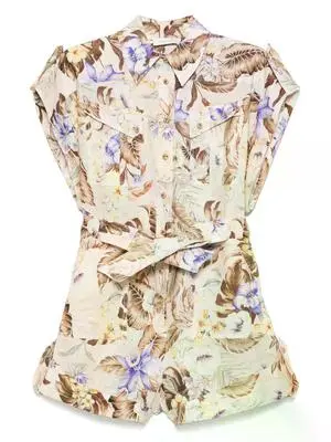 Zimmermann Coco Playsuit - Neutrals