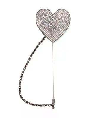 Moschino Heart-shape Brooch - Silver